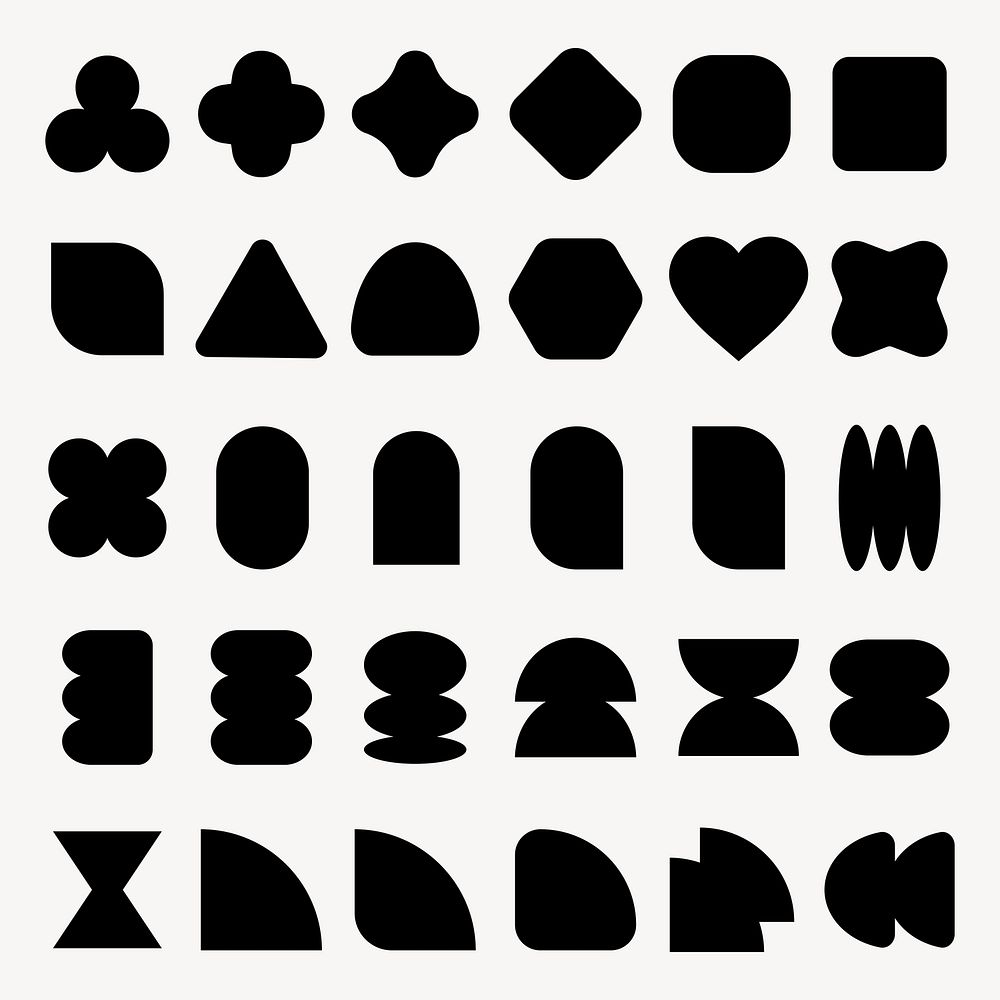 collection 30 black geometric shapes, | Premium Vector - rawpixel