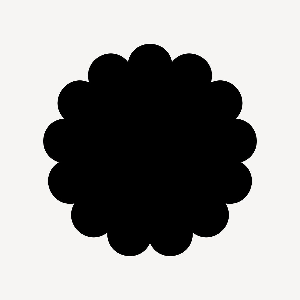 Black scalloped circular silhouette vector | Free Vector - rawpixel