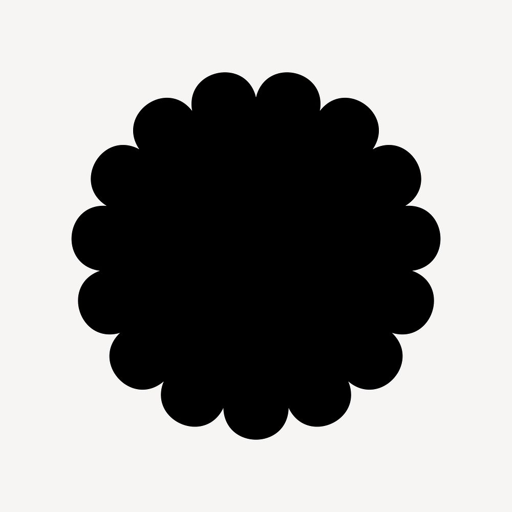 Black scalloped circular silhouette vector | Free Vector - rawpixel