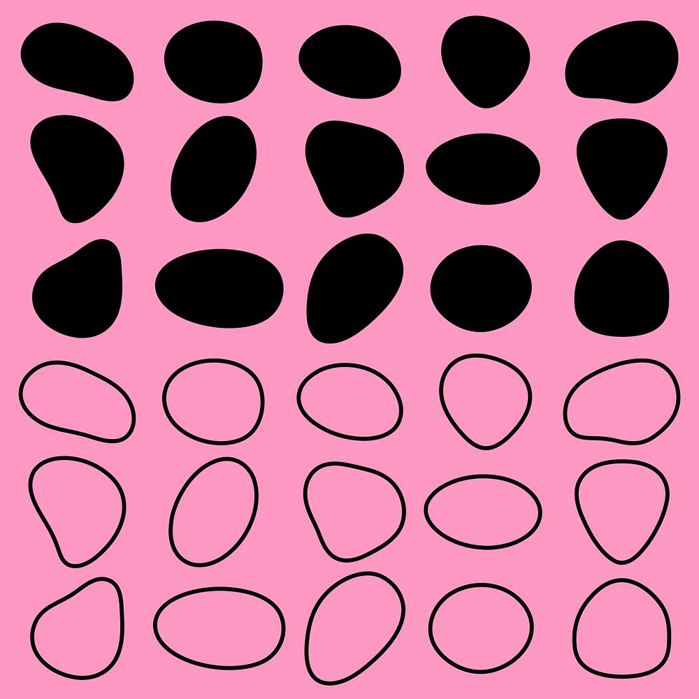Abstract black shapes pink background. | Premium Vector - rawpixel