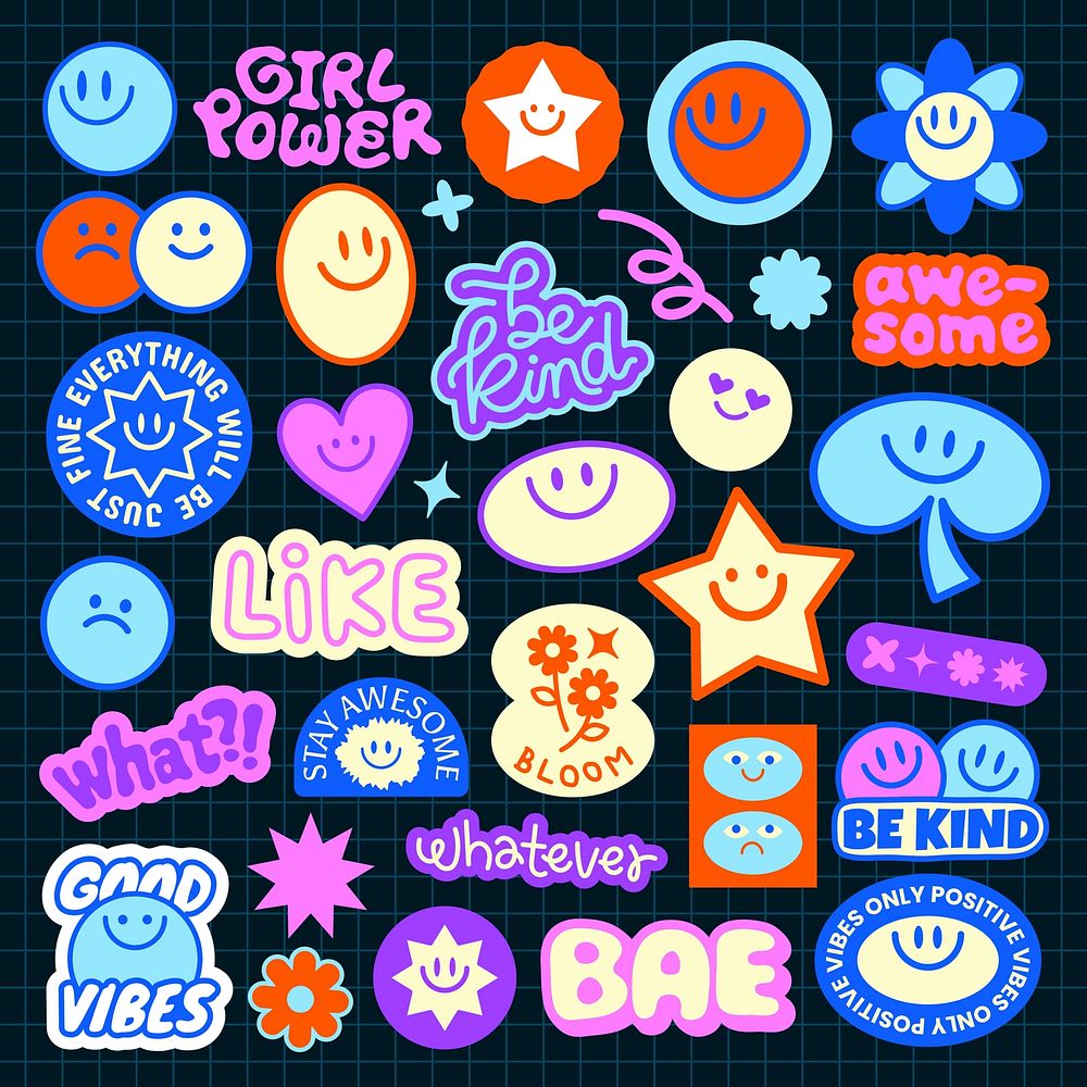 Colorful stickers positive messages like | Premium Vector - rawpixel