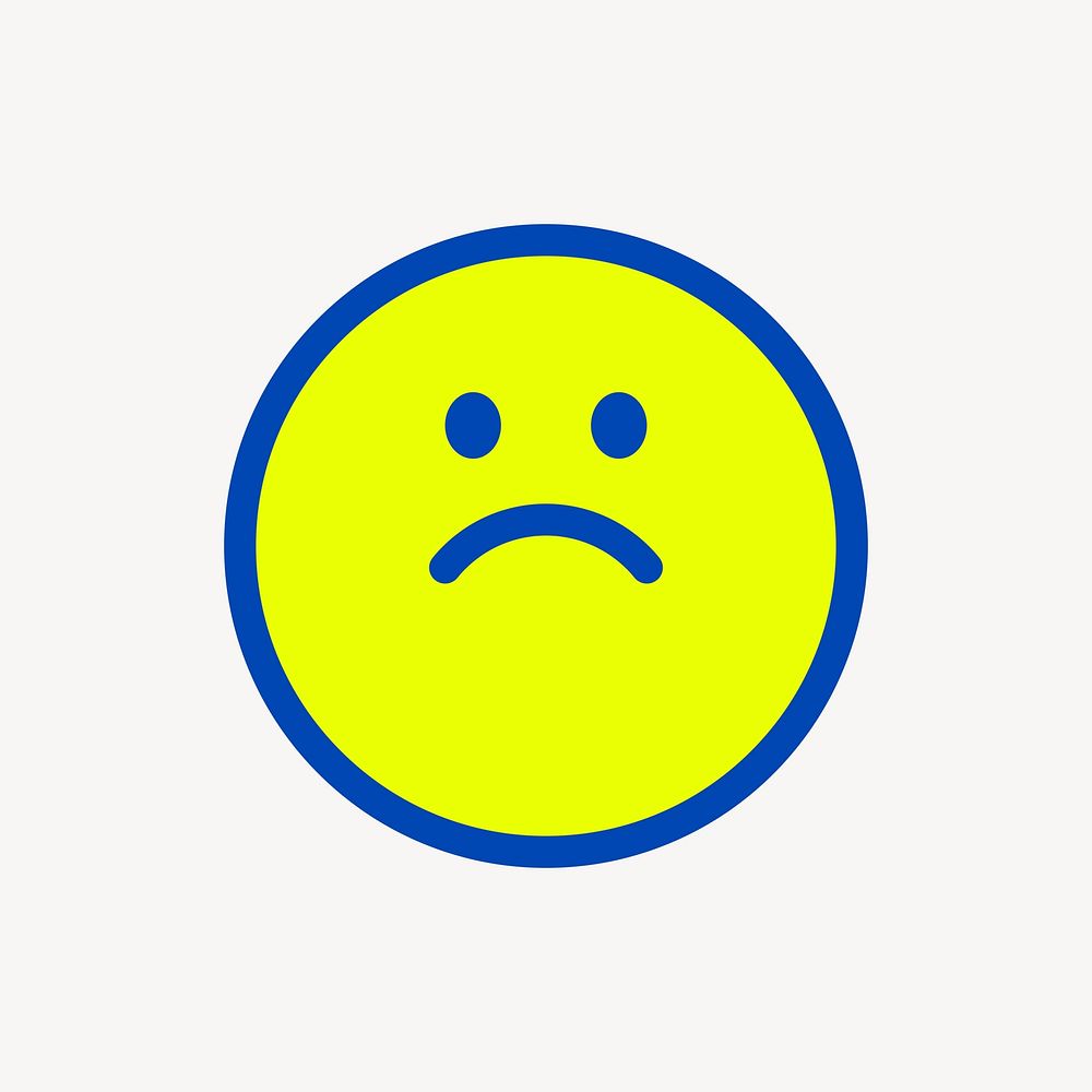Bright sad face icon vector | Free Vector - rawpixel