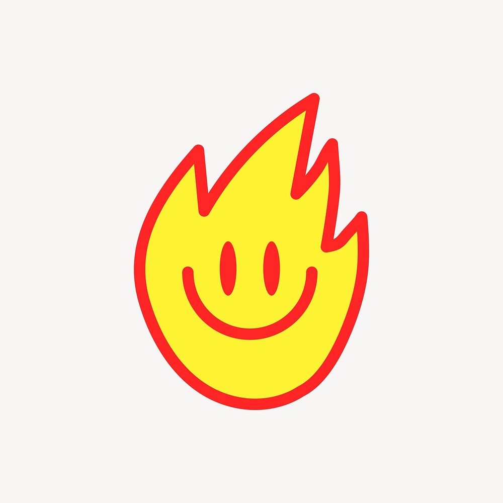 Smiling flame emoji design vector | Free Vector - rawpixel