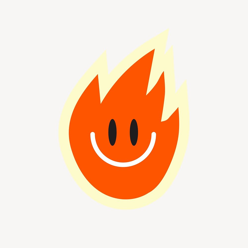 Smiling flame cartoon illustration isolated | Free Photo Illustration ...
