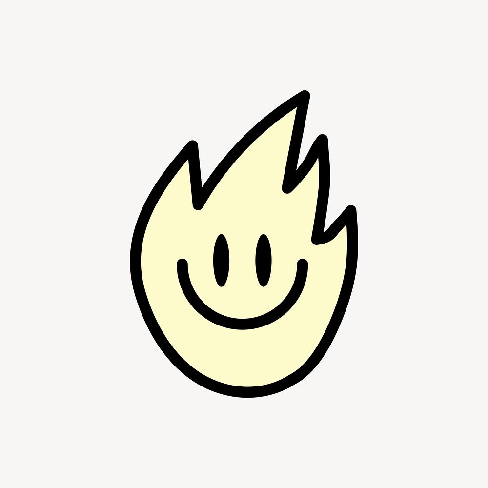 Smiling flame cartoon icon vector | Free Vector - rawpixel