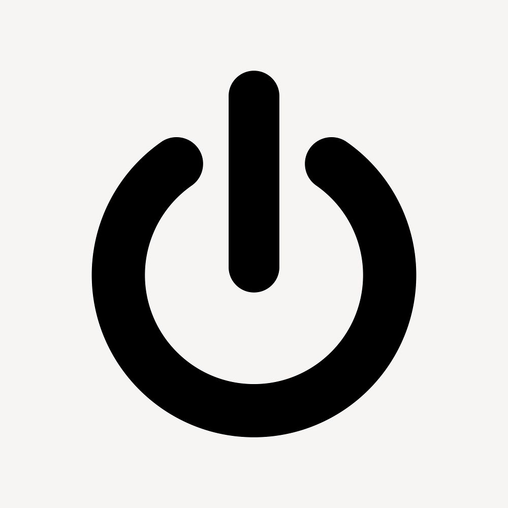Minimal power button symbol, UI | Free Vector - rawpixel