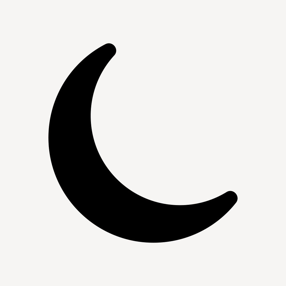 Minimalist black crescent moon, UI | Free Vector - rawpixel