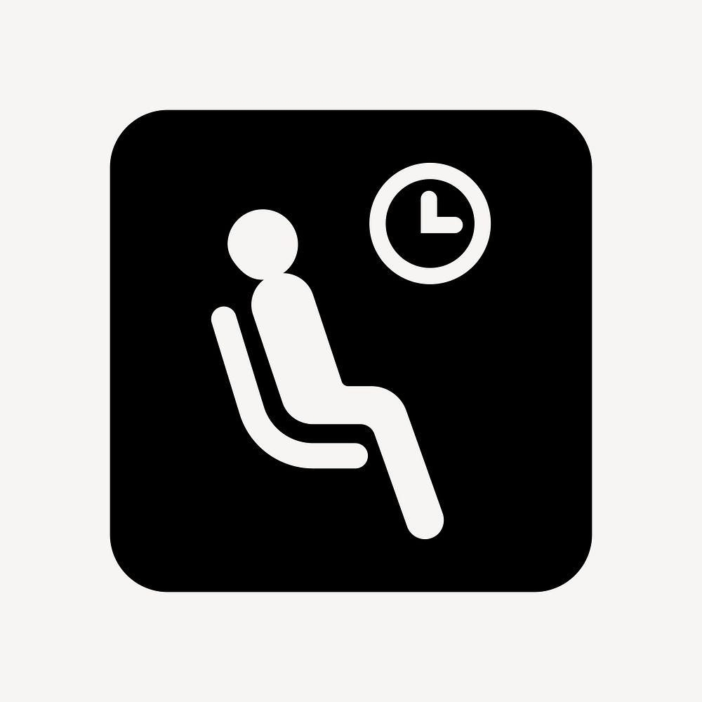 Waiting area symbol clock, UI | Free Vector - rawpixel