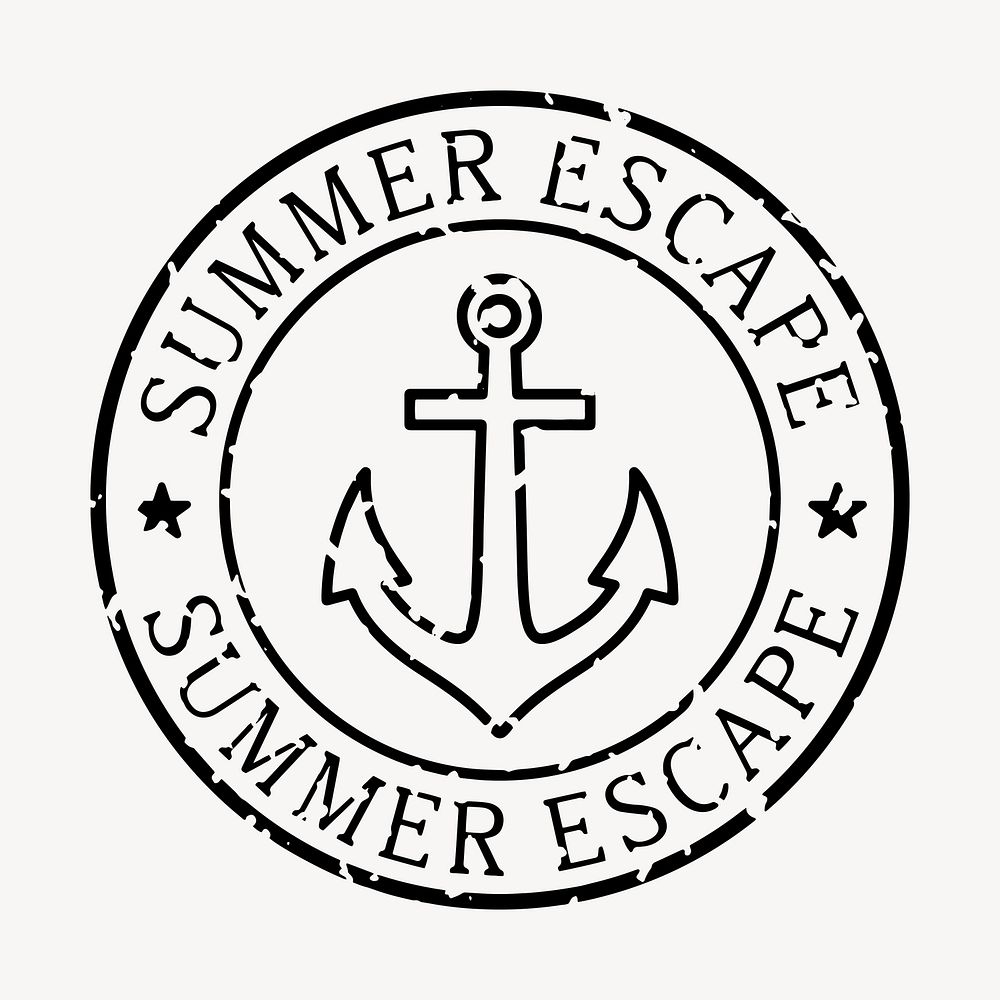 Nautical summer escape stamp element | Free Photo Illustration - rawpixel