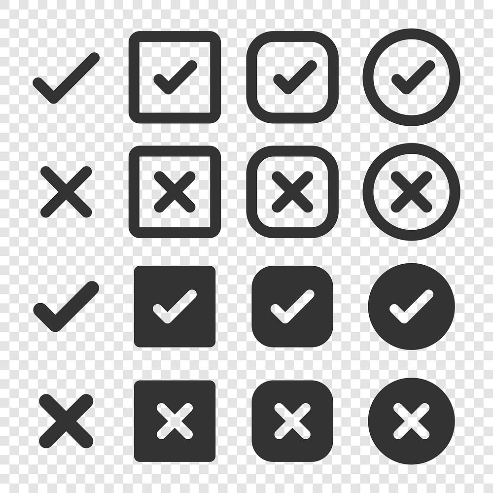 Set check and cross icons. | Free Vector - rawpixel