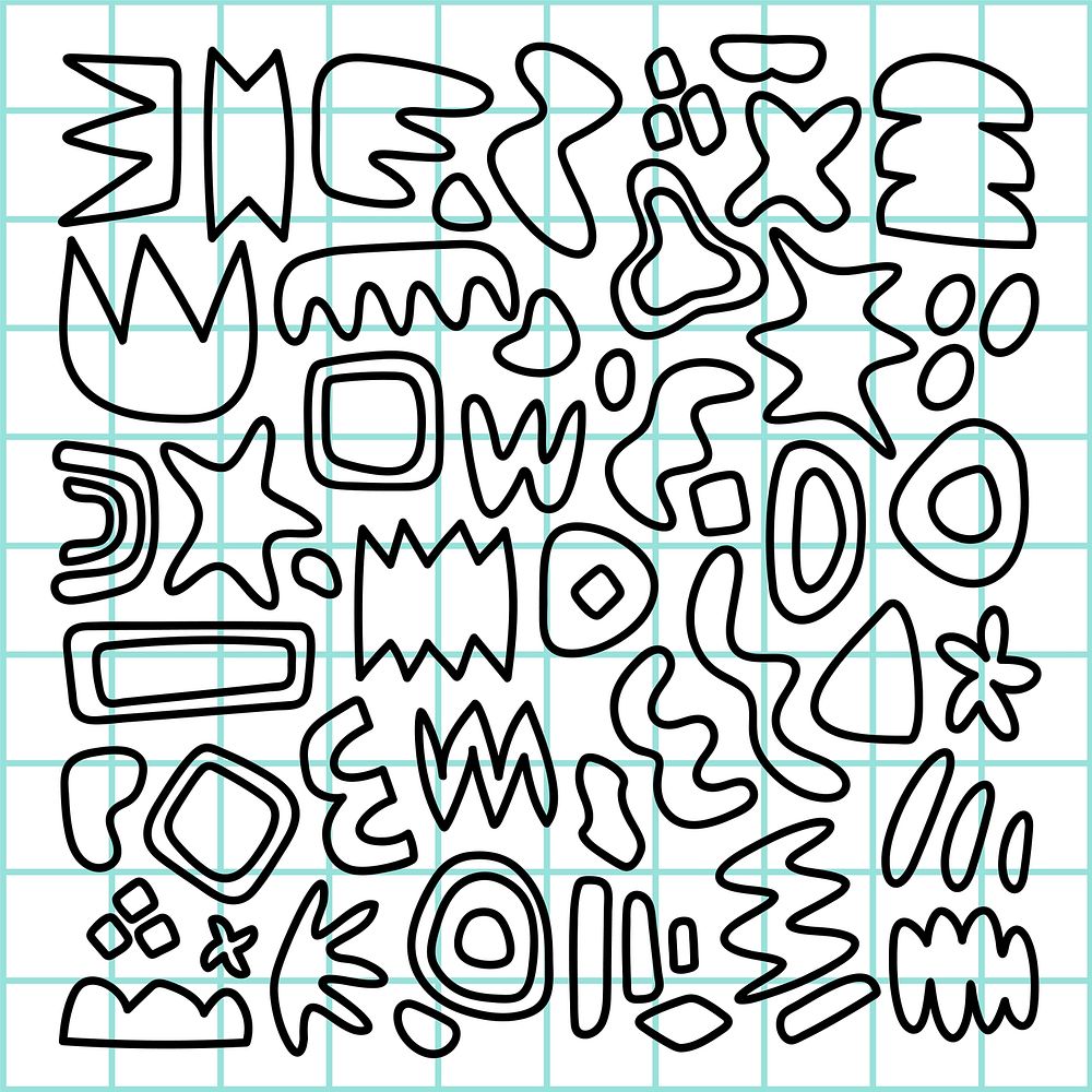 Abstract doodles grid background. Various | Premium Vector - rawpixel