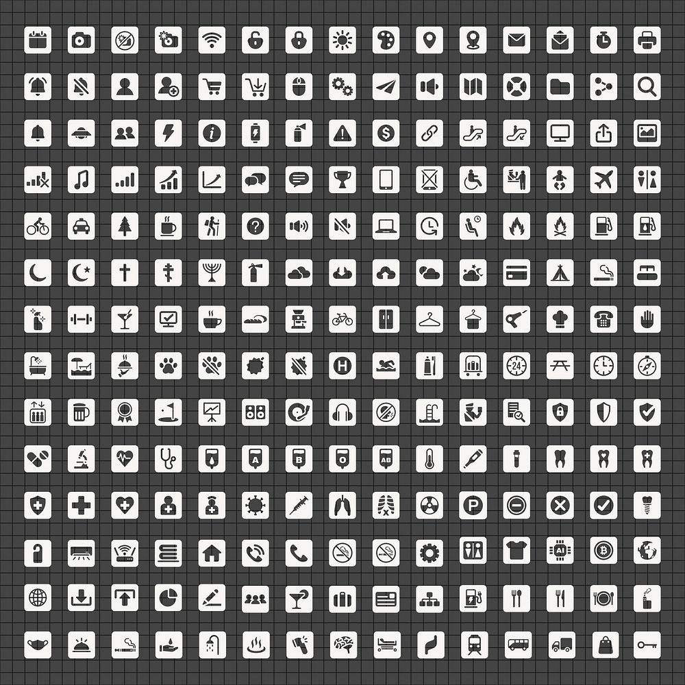 Grid diverse icons featuring technology, | Premium Vector - rawpixel