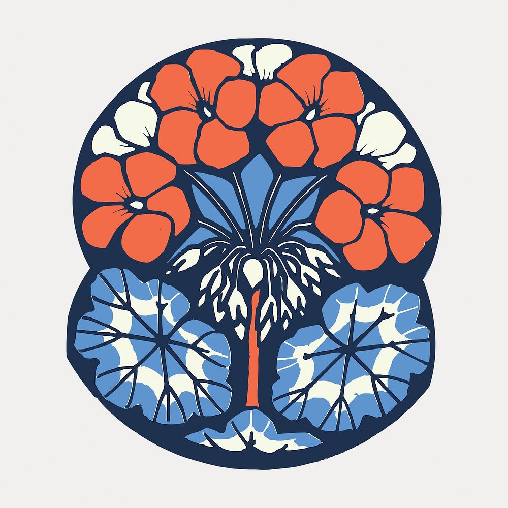 Batik flower sticker, isolated vector | Free Vector - rawpixel