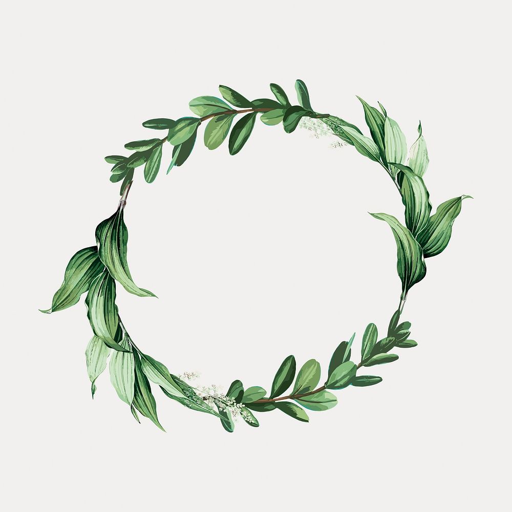 Round frame vintage leaf, vector | Free Vector - rawpixel