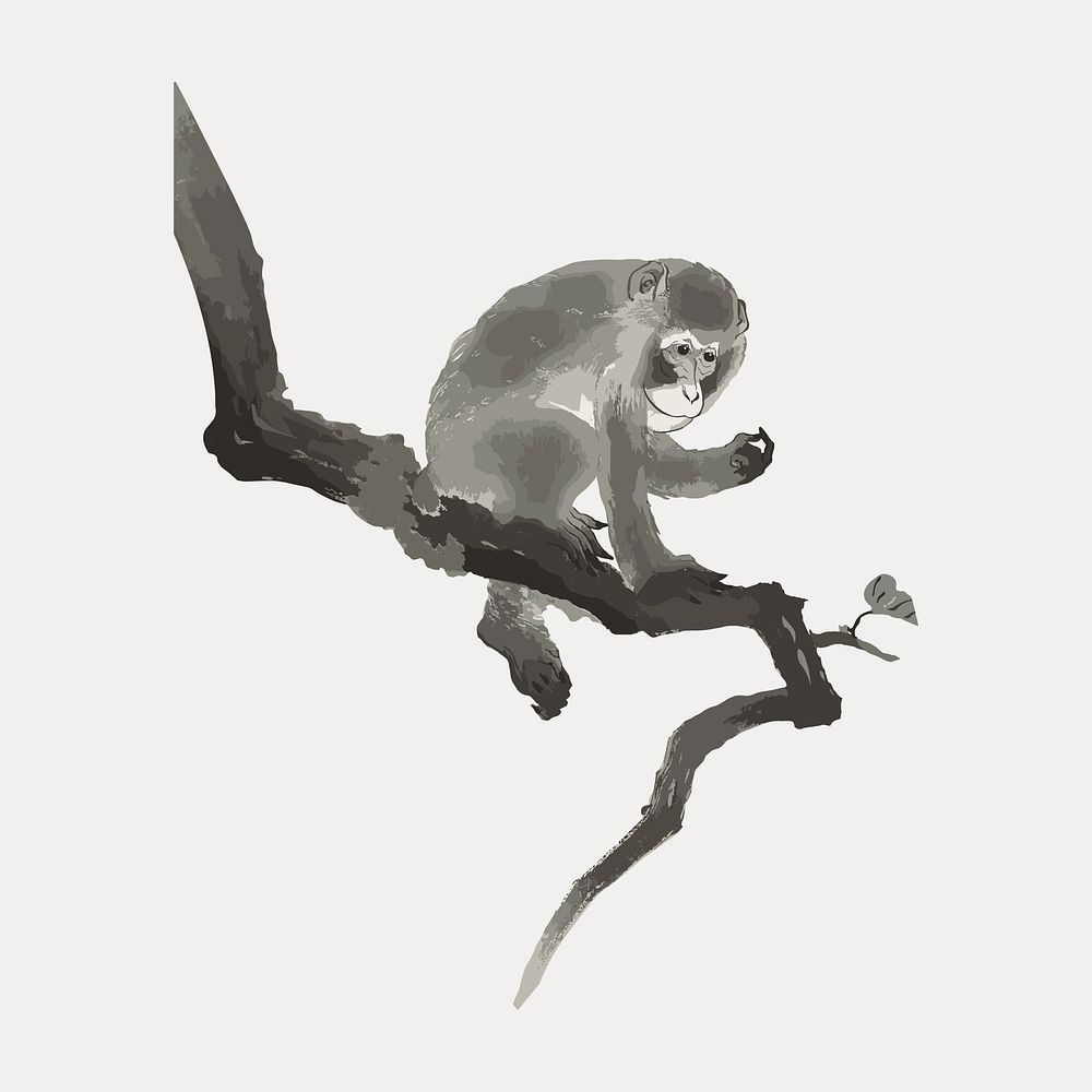 Monkey tree, vintage animal illustration | Free Vector - rawpixel