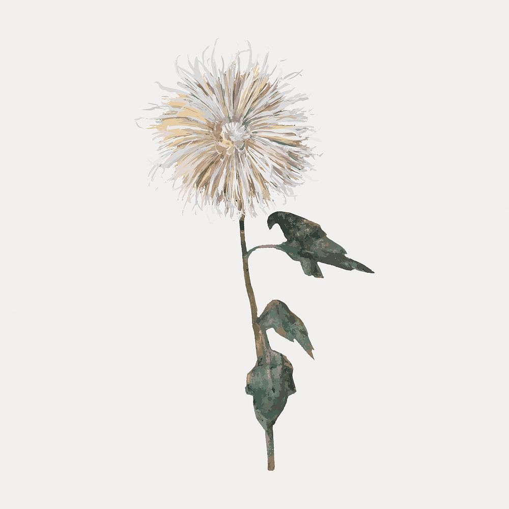Mondrian’s Chrysanthemum flower illustration, isolated | Free Vector ...