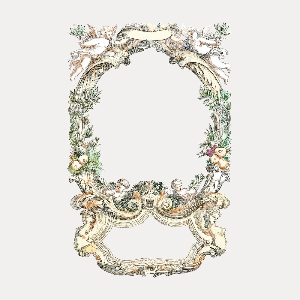 Ancient gold frame sticker vintage | Free Vector - rawpixel