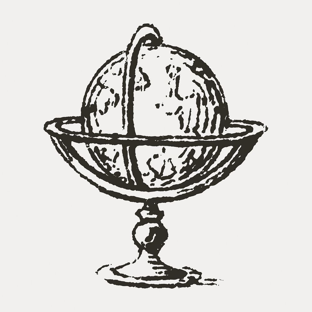 Vintage globe engraving hand drawn | Free Vector - rawpixel