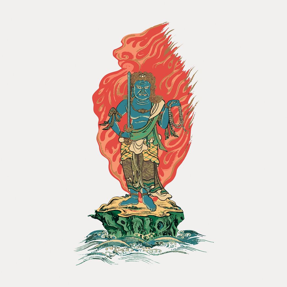 Japanese God, vintage painting G.A. | Free Vector - rawpixel