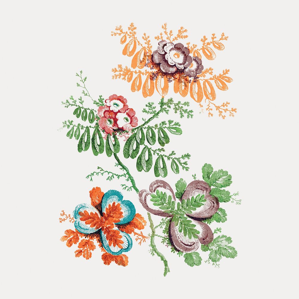 Vintage flower art work design | Free Vector - rawpixel
