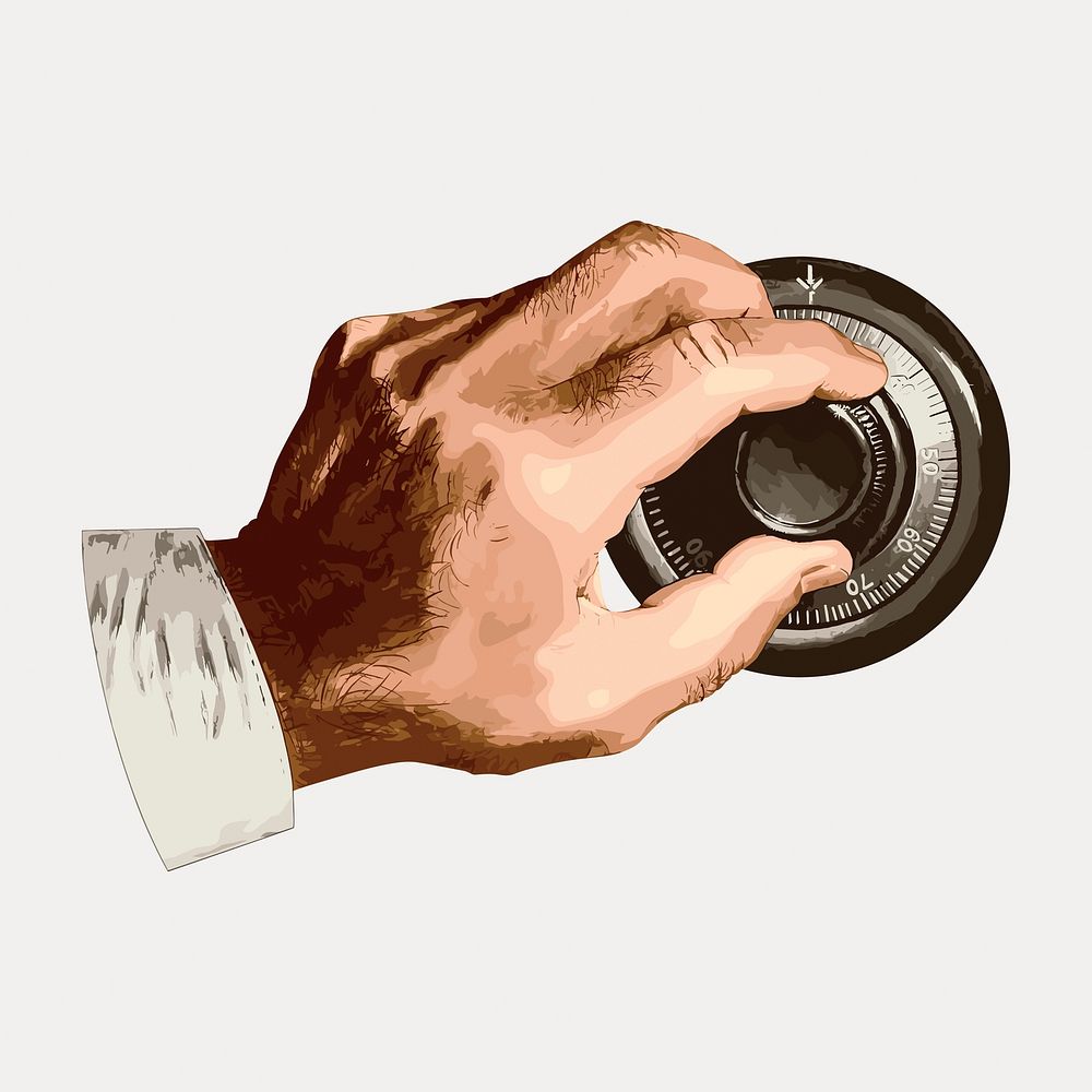 Vintage vault combination lock, chromolithograph | Free Vector - rawpixel