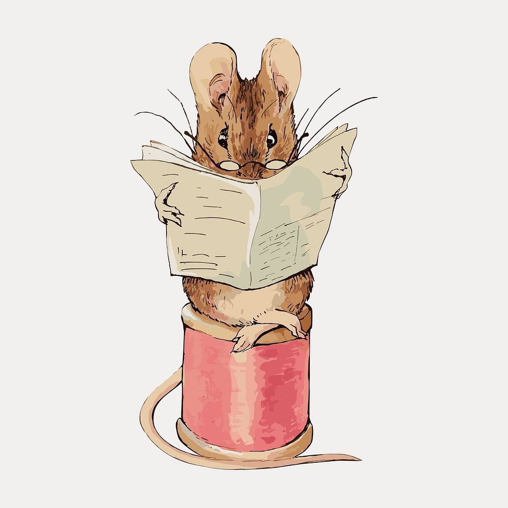 Reading mouse character vintage illustration | Free Vector - rawpixel