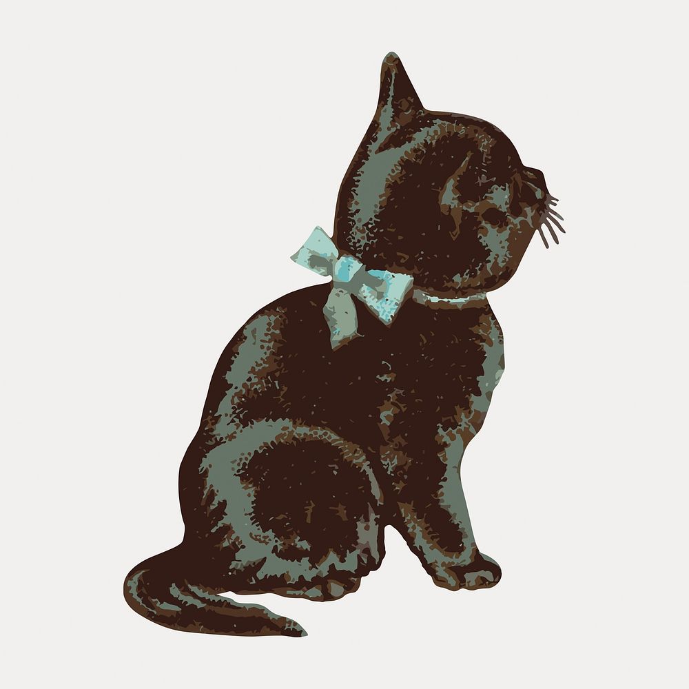 Little kitten vintage pet animal | Free Vector - rawpixel
