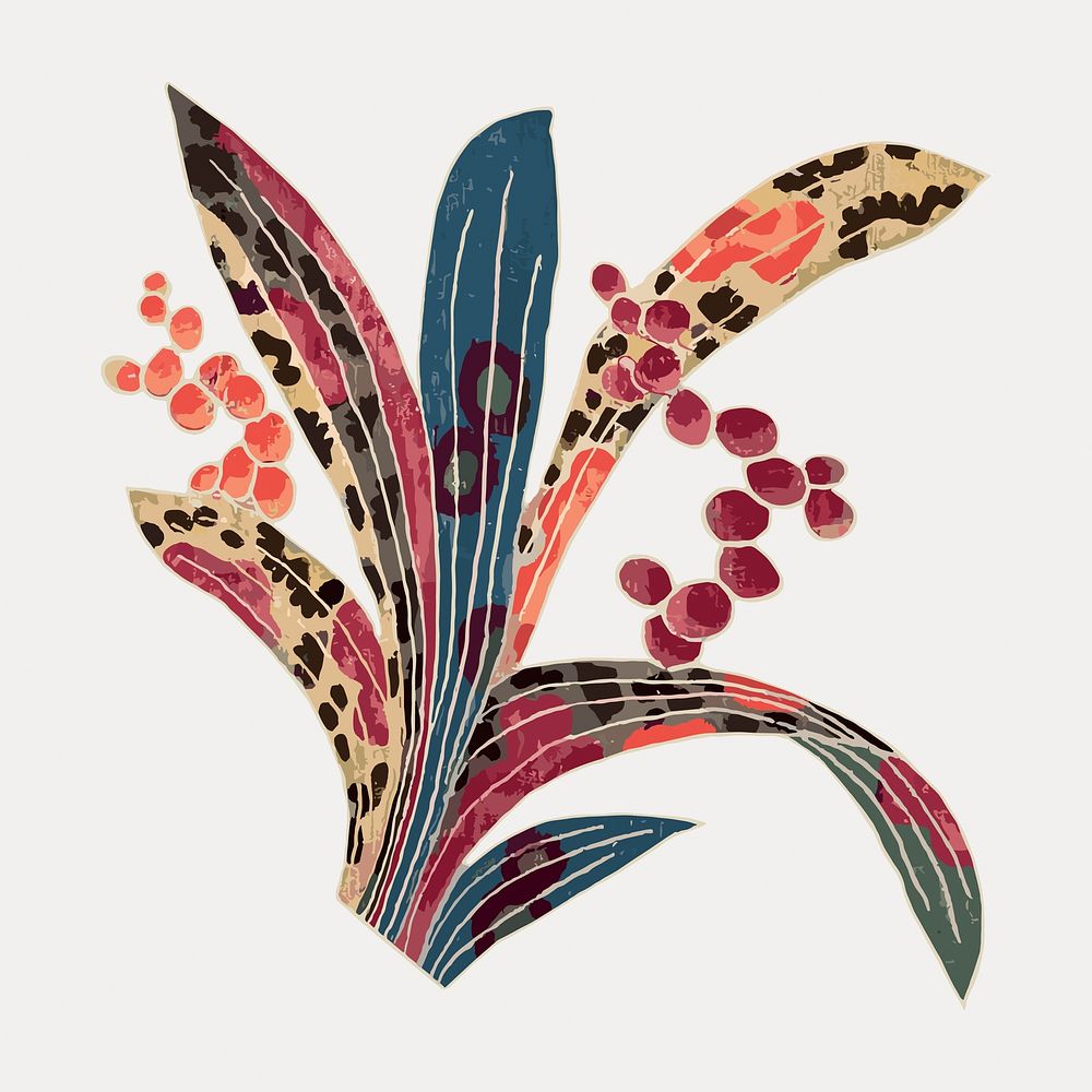 Vintage abstract leaf bush botanical | Free Vector - rawpixel