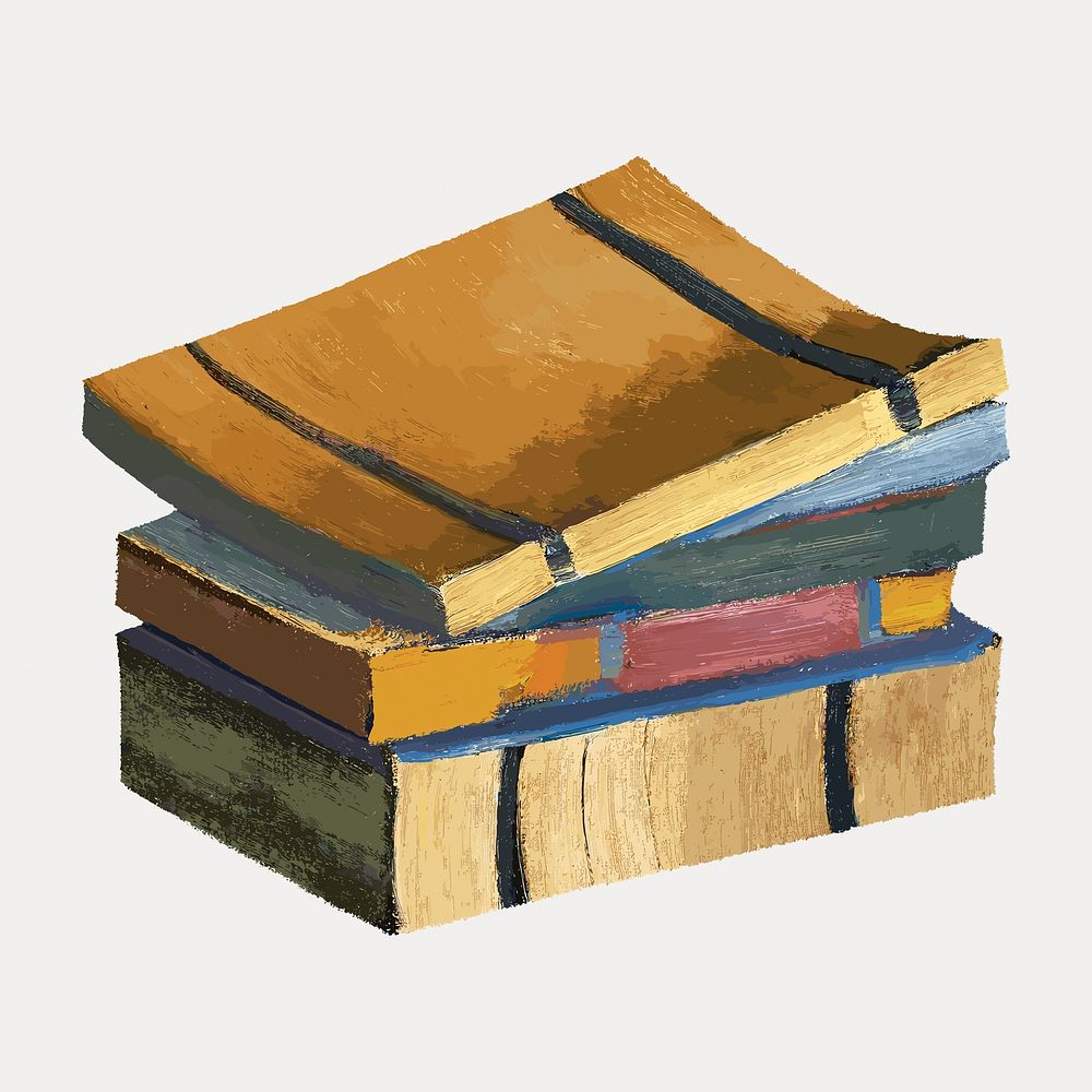 Vintage book stack illustration Ilmari | Free Vector - rawpixel