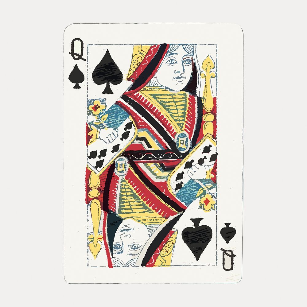 Queen spade poker card, illustration | Free Vector - rawpixel