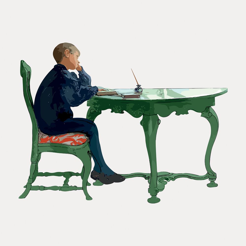 Required Reading, watercolor illustration Carl | Free Vector - rawpixel