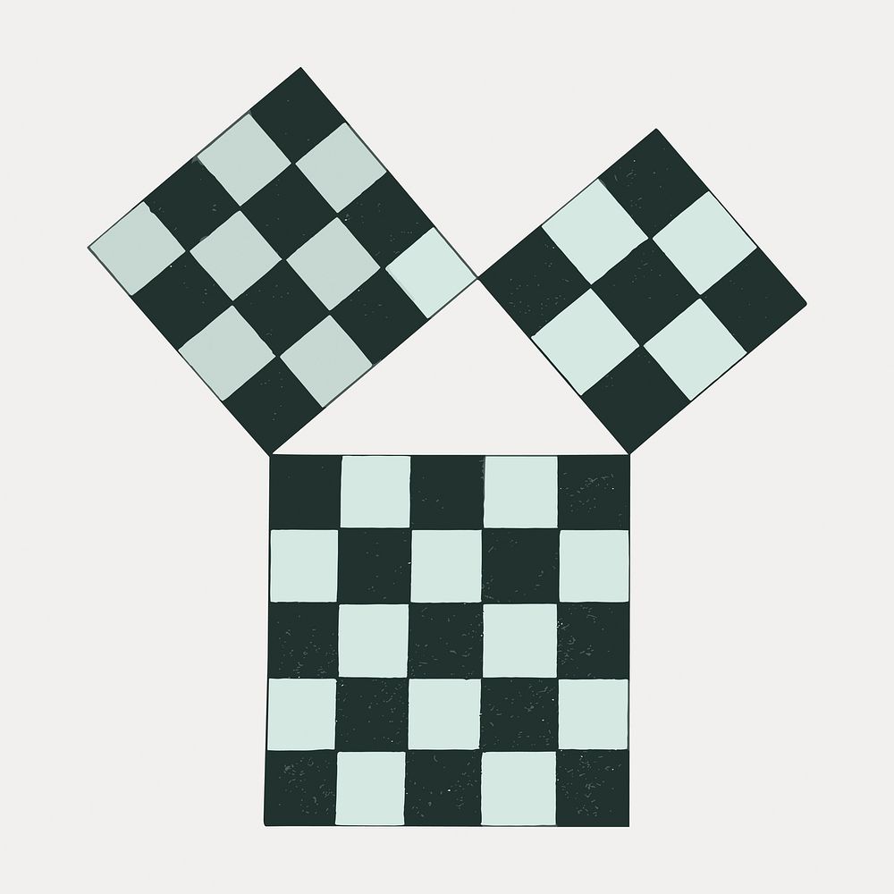 Checkered cubes geometric graphic, isolated | Free Vector - rawpixel
