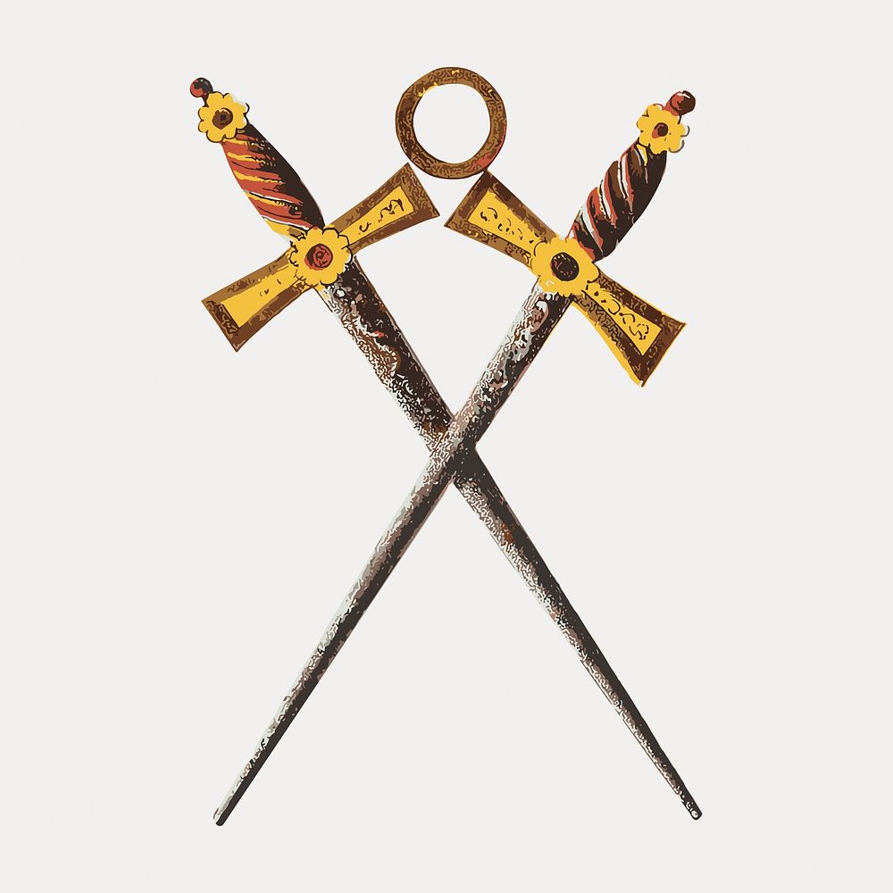 Crossed swords, Masonic chart Scottish | Free Vector - rawpixel