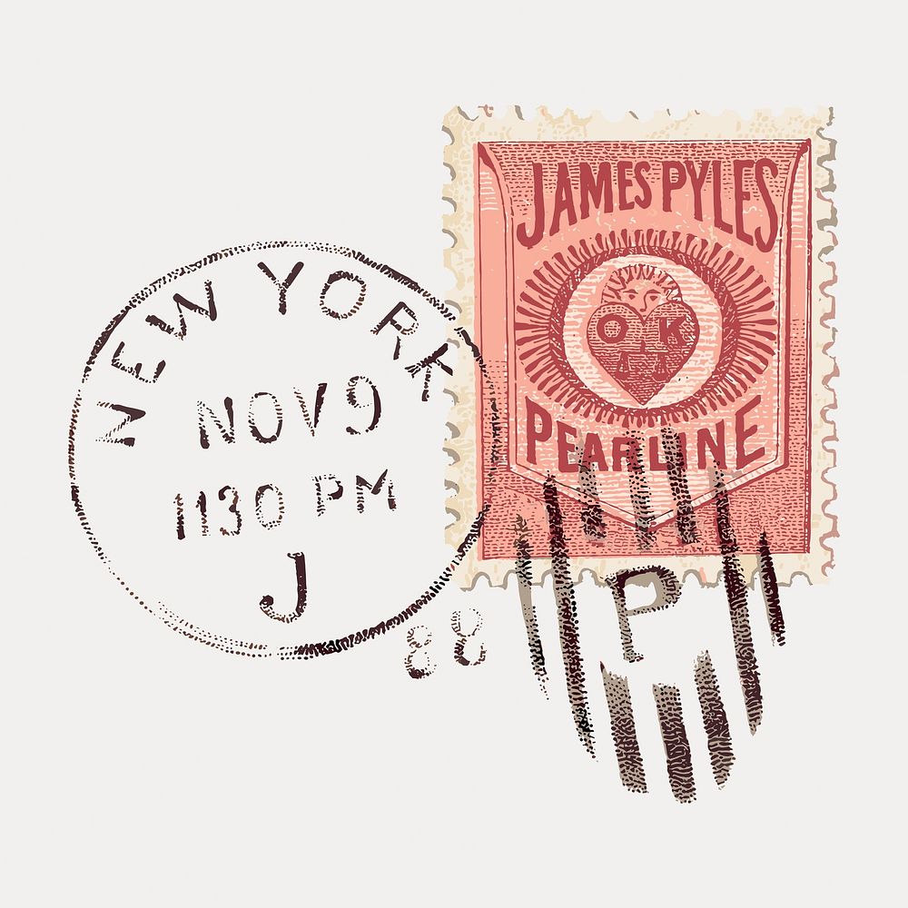 Vintage postage stamp illustration isolated | Free Vector - rawpixel