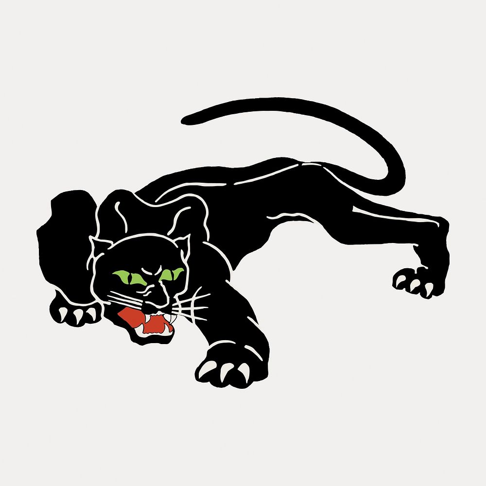 Panther sticker animal, isolated vector | Free Vector - rawpixel