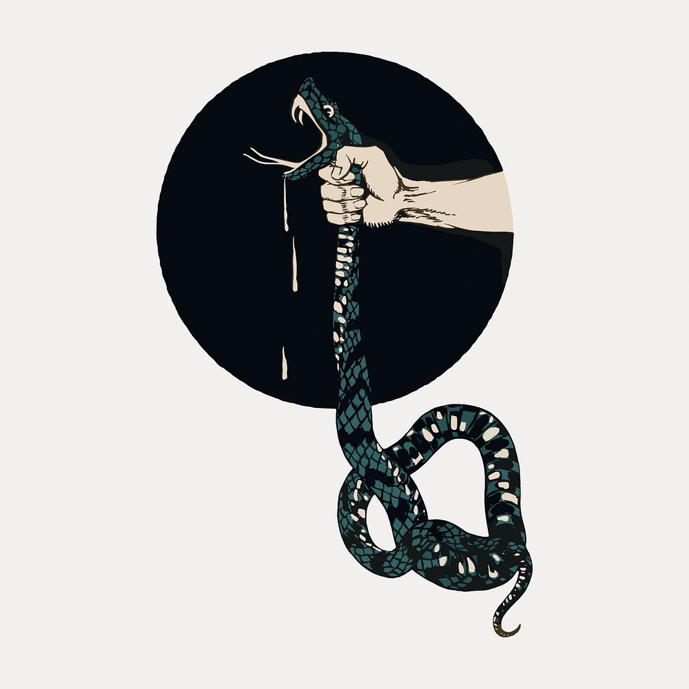 Hand squeezing venomous snake's neck | Free Vector - rawpixel