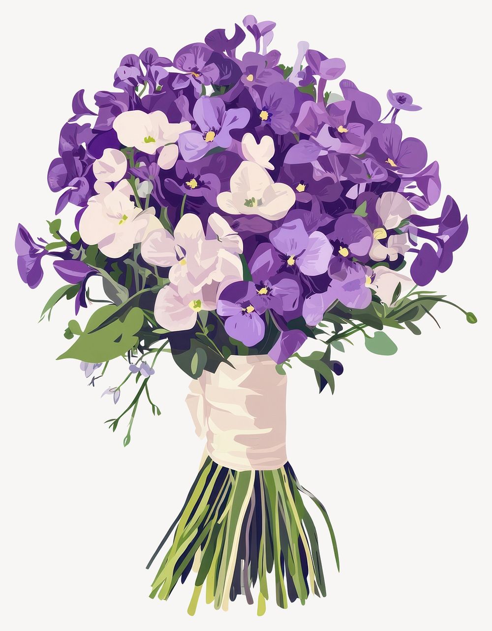 Wedding violet flowers bouquet paper | Free Vector - rawpixel