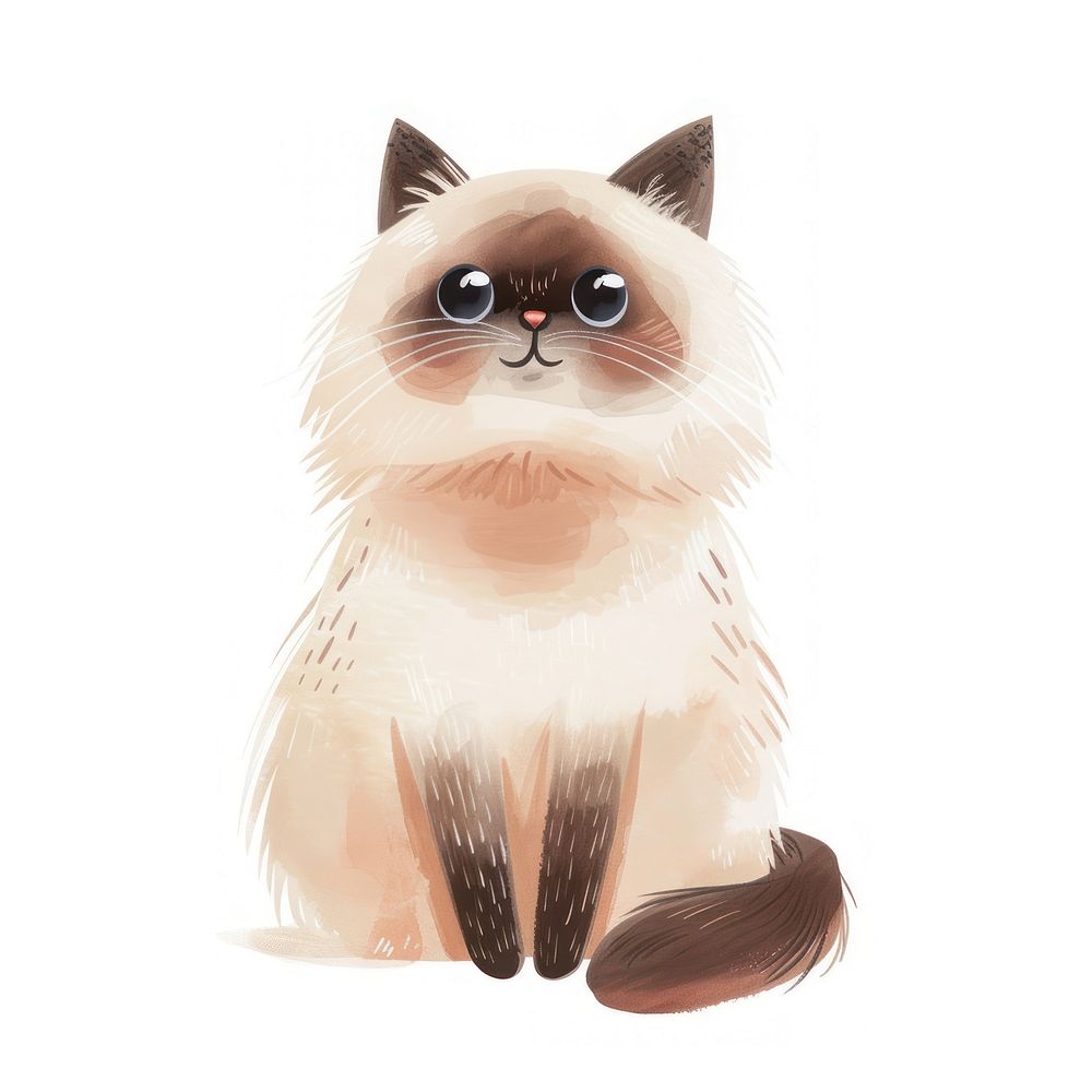 Birman cat illustration cartoon animal. | Free Photo Illustration ...