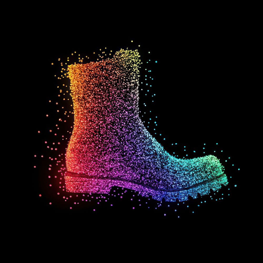 Colorful boot print shape light | Free Photo Illustration - rawpixel