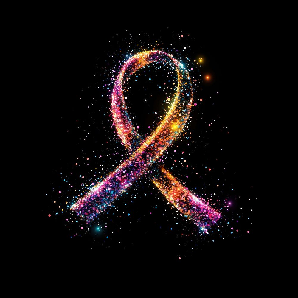 Colorful cancer shape light glitter | Free Photo Illustration - rawpixel