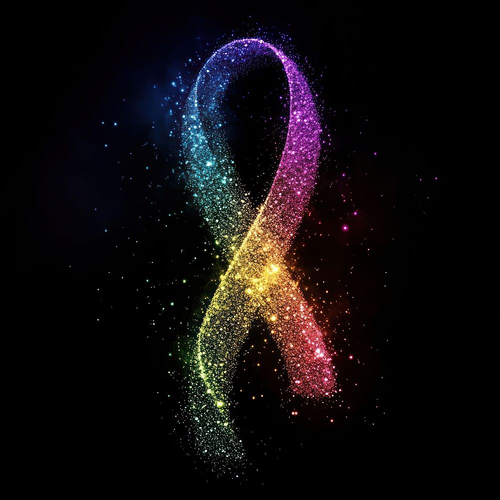 Colorful cancer shape light glitter | Free Photo Illustration - rawpixel