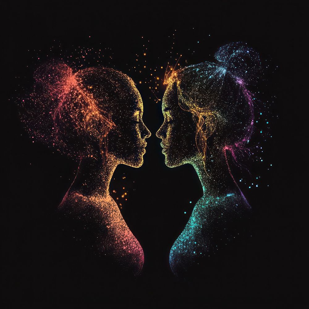Colorful gemini light glitter colors | Free Photo Illustration - rawpixel