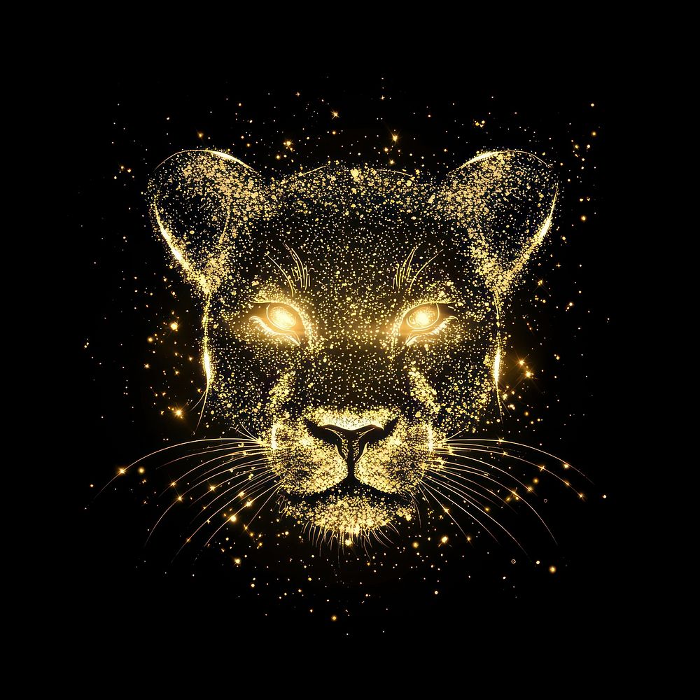 Colorful leo light glitter wildlife | Free Photo Illustration - rawpixel