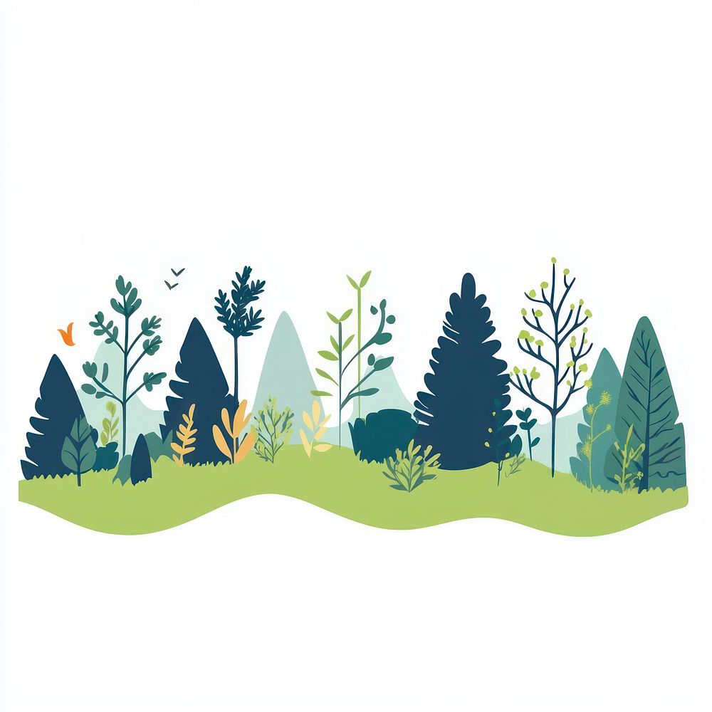 Nature landscape border forest plants | Free Photo Illustration - rawpixel