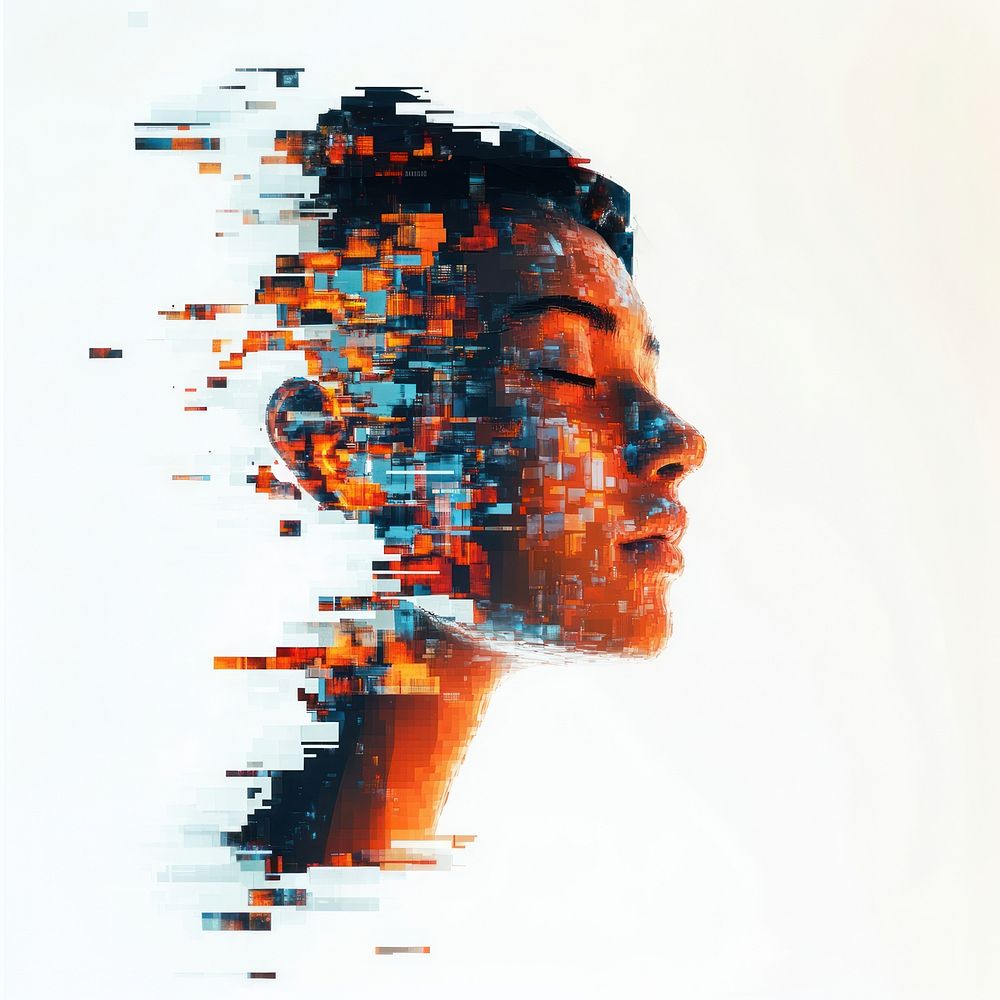 Pixelated portrait abstract pixels. | Free Photo Illustration - rawpixel