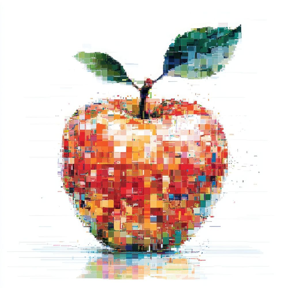 Apple pixelated style art. | Free Photo Illustration - rawpixel