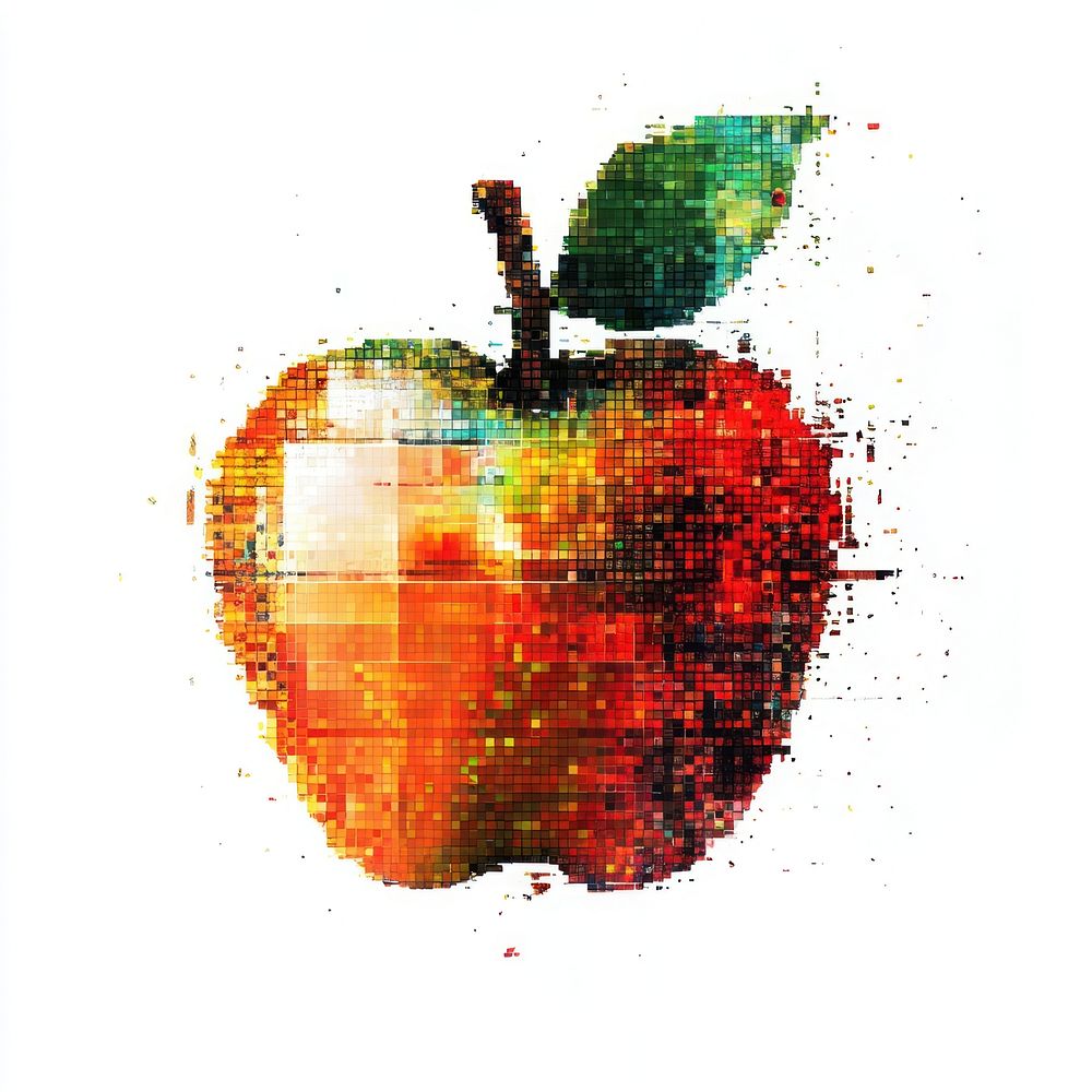 Apple pixelated abstract art. | Free Photo Illustration - rawpixel