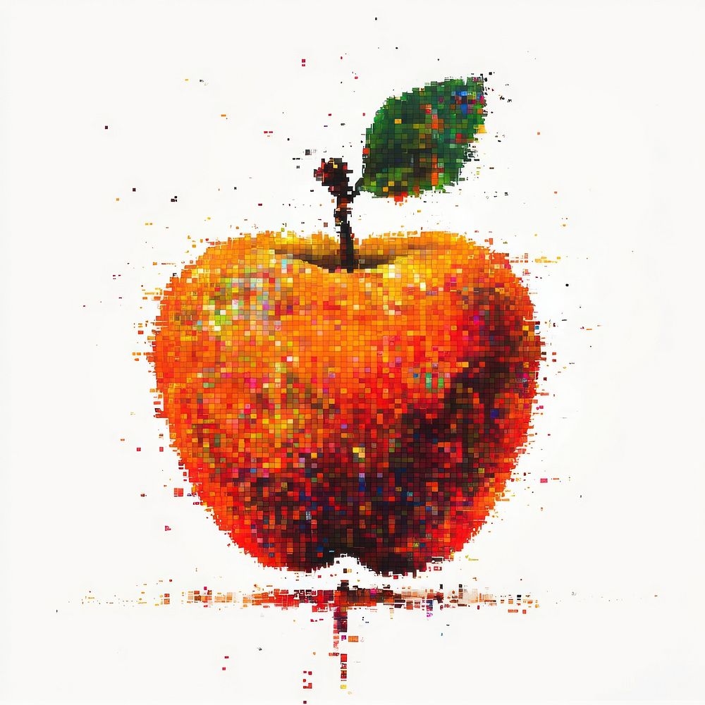 Apple pixelated abstract fruit. | Free Photo Illustration - rawpixel