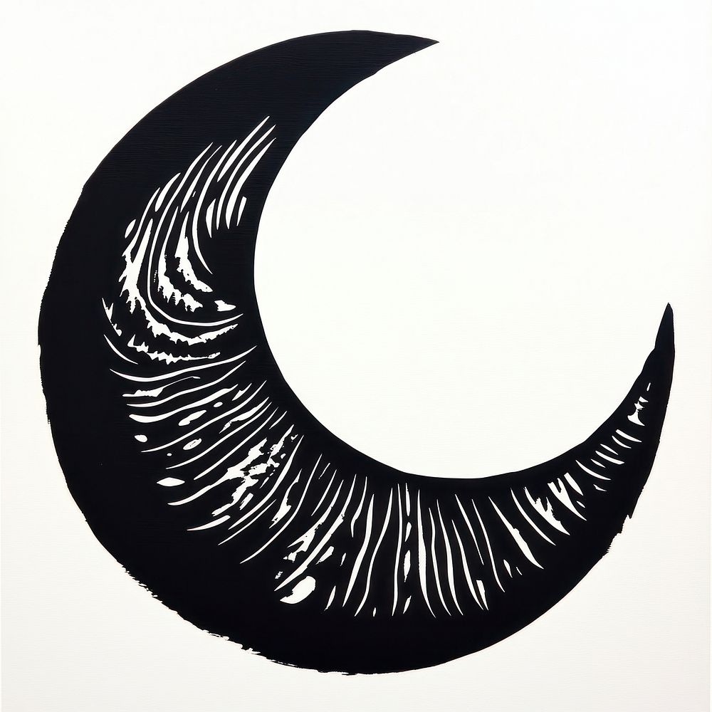 Half moon wood block print | Free Photo Illustration - rawpixel
