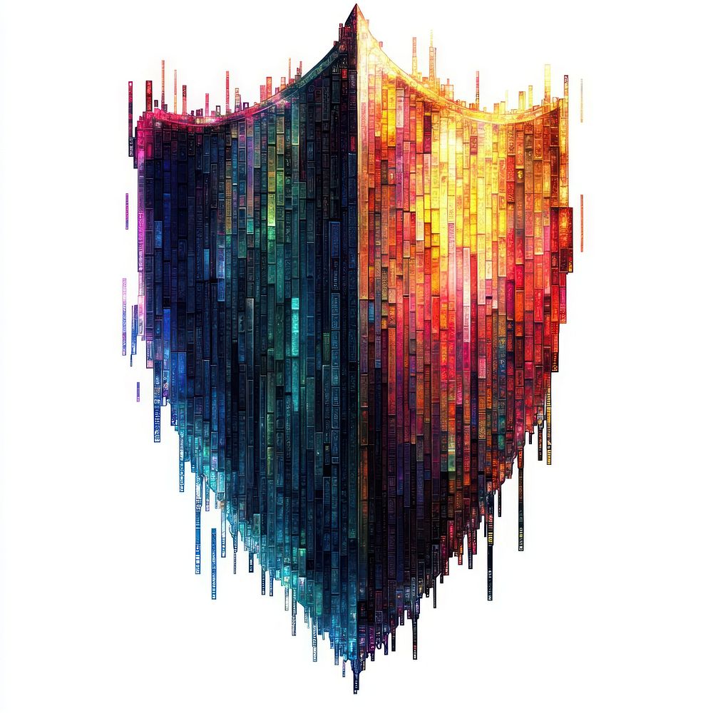 Shield pixelated abstract art. | Free Photo Illustration - rawpixel